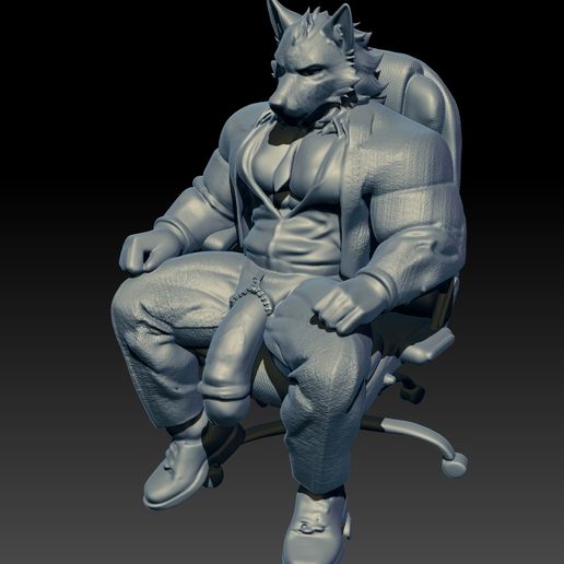 🐺 furry wolf desk job nsfw・ STL File for 3D printing・Cults