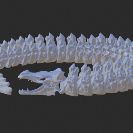 🐉 Articulated Skeletal Serpent・Free STL File for ・Cults