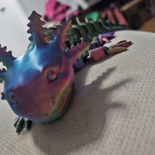 3D printer Adorable Articulated Axolotl, Print-In-Place Body, Snap-Fit ...