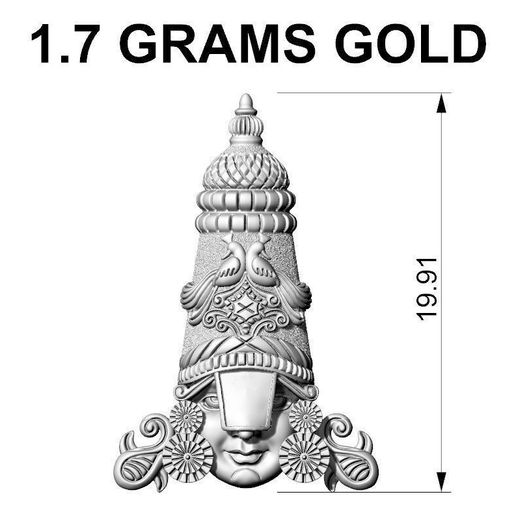 👑 3D STL: 1.7G Miniature Balaji Crown Pendant・ STL File for 3D printing ...