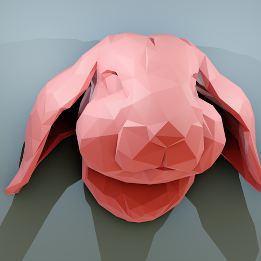 STL file bunny rabbit head low poly wall mount stl 🐇 ・3D printable ...
