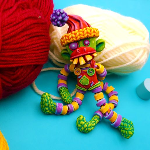🐒🧦Articulated Creepy Sock Monkey - colored file included🧦🐒・ STL File ...