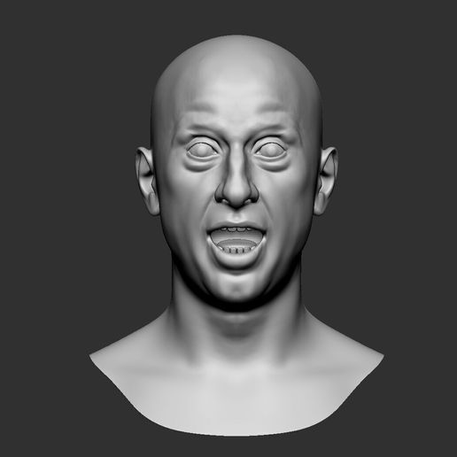 ♂️ Male Base mesh head multi expressions 3d stl model 3D print model・Archivo 3D para Impresión ...