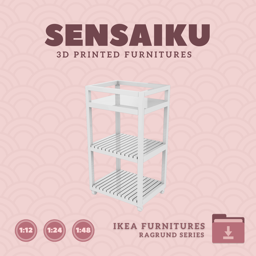 🛒 Miniature Replica RAGRUND Cart for Miniature Dollhouse - IKEA - 3D ...