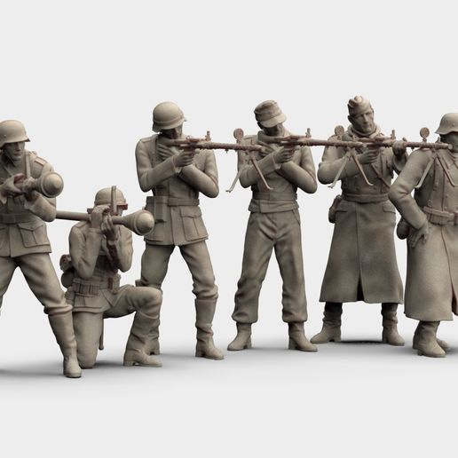 🫡 German Soldiers with mg38 and Faustpatrone・ STL File for 3D printing ...