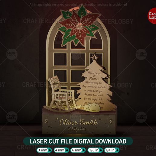 3D file Christmas In Heaven Standing Arch SVG File, Christmas Memorial ...