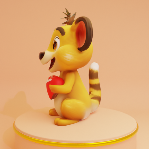 STL file Timon Holding Heart 💜 (OBJ)・Model to download and 3D print・Cults