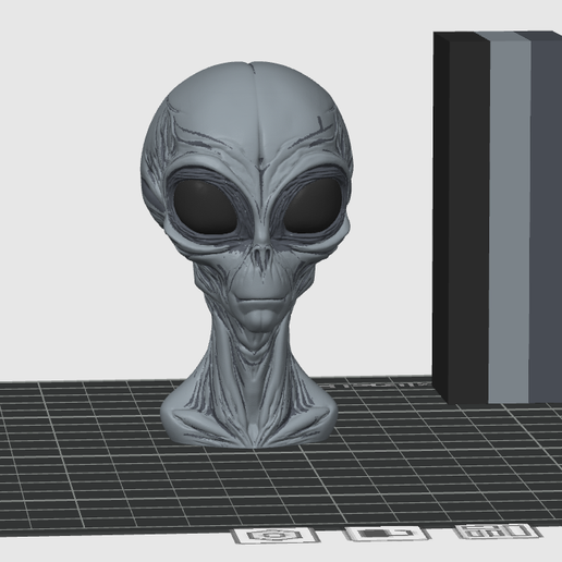 👽 Grey alien bust G・Free STL File for 3D printing・Cults