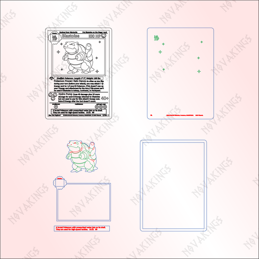 🐉 Blastoise Pokemon Card Vector SVG PDF DXF Laser Cutter File・ 3D File ...