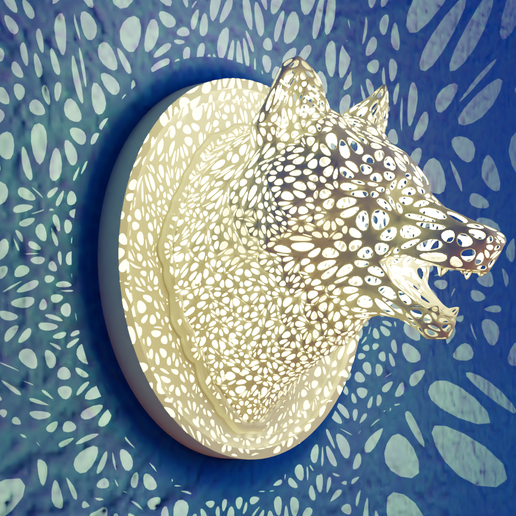 🐺 Wolf Wall Mounted Lamp - Animal Lamp For 3D Printing・ STL File for 3D ...