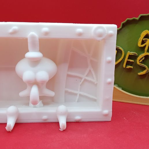 STL file SpongeBob SquarePants Squidward J. Q. Tentacles Figure Wall ...
