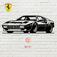 STL file FERRARI 308 GTB - 2D WALL ART #3 🎨 (DXF)・3D print object to ...
