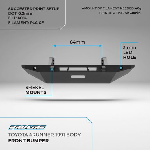 👾 Proline 4runner 1991 front bumper | RC | 1:10 Scale・ STL File for 3D ...