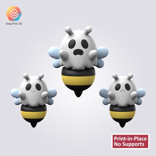 🎃 Flexi Articulated halloween boo bee・ STL File for 3D printing・Cults