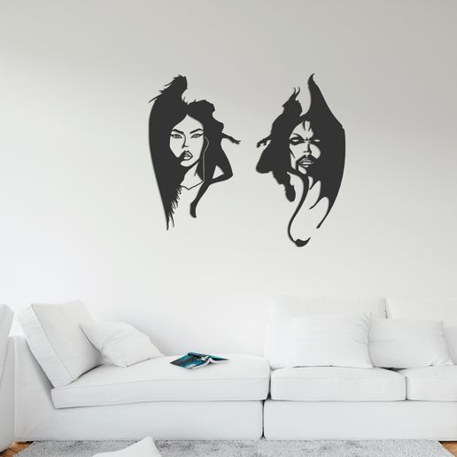 👼 Angel y Diablo CNC DXF PARA LASER CUT , Y 3D PRINT STL FILES・Archivo ...