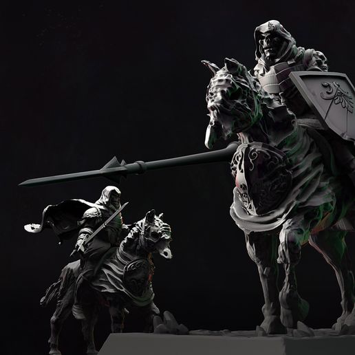 💀 Undead Skeleton Horse Rider A・ STL File for 3D printing・Cults