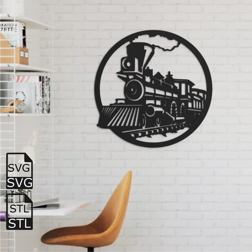 STL file Train 2D Wall Art STL SVG 🚆 (SVG)・Template to download and 3D ...