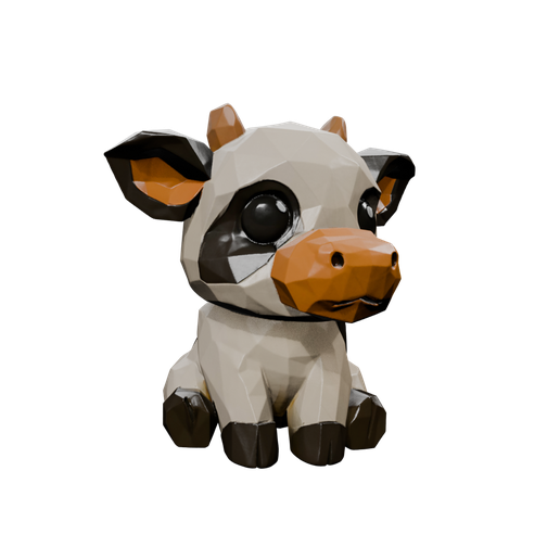 👶 Polygonal Baby Cow・ STL File for 3D printing・Cults