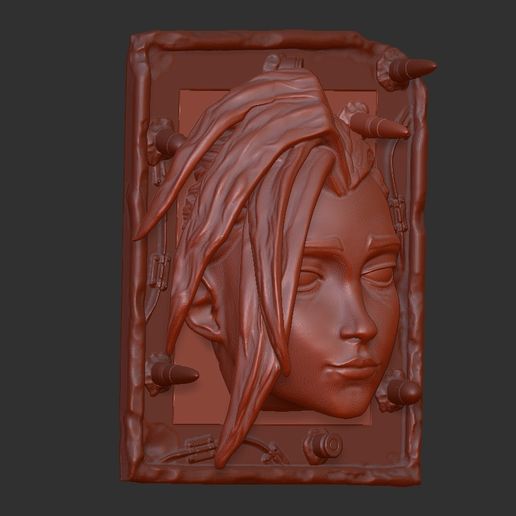 3D file Jinx Artwork Wall Decor From League of Legends 👾 ・3D printable ...
