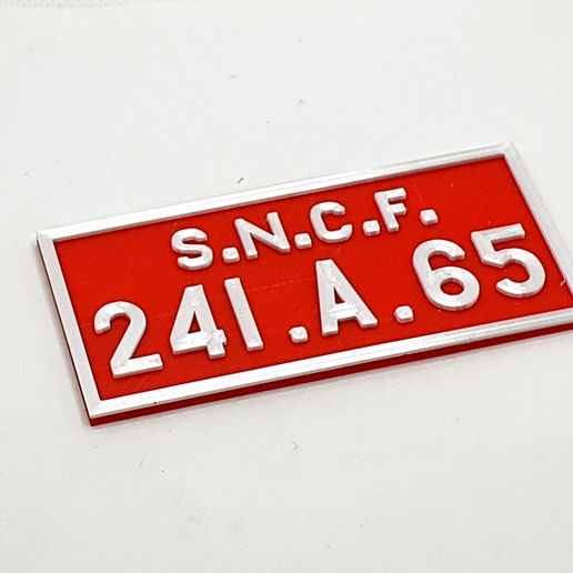 😤 Steam Locomotive number plate 241-A-65・ STL File for ・Cults