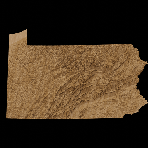 🗺️ Topographic Map of Pennsylvania – 3D Terrain・ 3D File for 3D ...