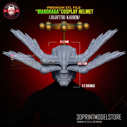 Archivo 3D Mahoraga Casco Jujutsu Kaisen Máscara Cosplay - Halloween ...