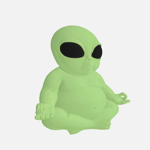 👽 fat alien meditating・ STL File for 3D printing・Cults