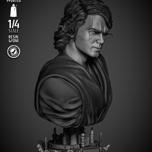 3D file ANAKIN PORTRAIT BUST - TESTED AND READY FOR 3D PRINTING 👤 ・3D ...