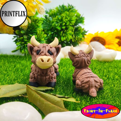 🐄 CUTE FLEXI TINY HIGHLAND COW・ STL File for 3D printing・Cults