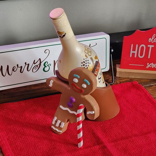 👨 Gingerbread Man Bottle or Candy Holder・ STL File for ・Cults