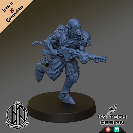💂 Corpse Guard - ranged, Trench Compatible, Chaos, Heretic・ 3D File for ...