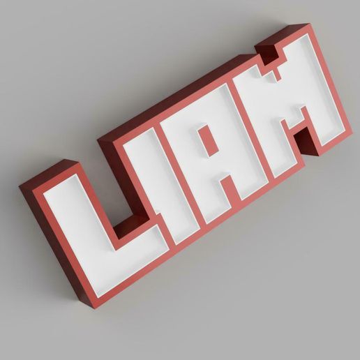 3D file NAMELED LIAM (FONT MINECRAFT) - LED LAMP WITH NAME 🔦 ・3D print ...