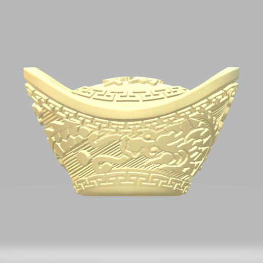 💰 Chinese Gold Ingots 3D print model・ STL File for ・Cults