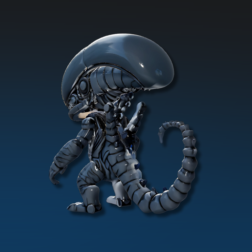 👽 Chibi Xenomorph - Tender and Lethal Alien・ STL File for 3D printing・Cults