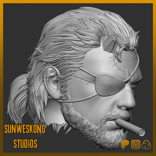 STL file Metal Gear Solid V Venom Snake Phantom Cigar Headsculpt Pack ⚙ ...