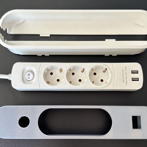 STL file IKEA Mittzon Koppla frame Rossmann socket strip 3-fold 🖼️ (3MF ...