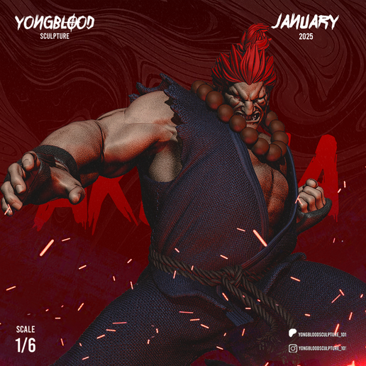 🗿 Akuma Street Fighter STL - Yongblood Sculpture・ 3D File for 3D ...