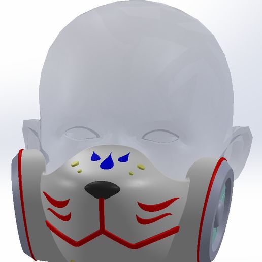 🦊 Kitsune Gas Mask・ STL File for 3D printing・Cults