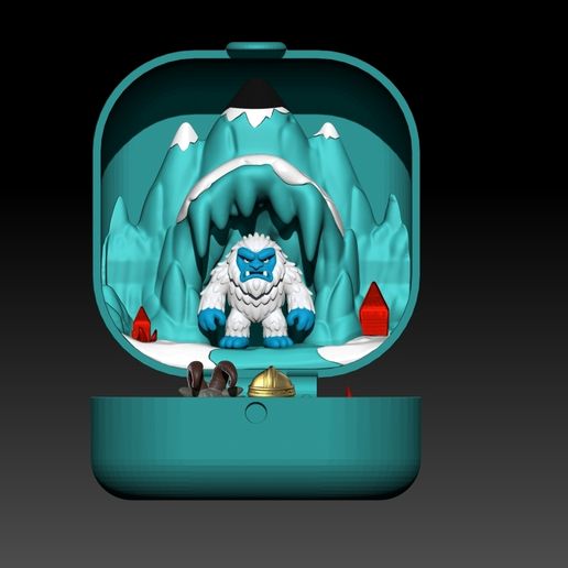 🐐 Mini Playset 002 - YETI Cave vs Dwarf - Miniature Toy・ 3D File for 3D ...