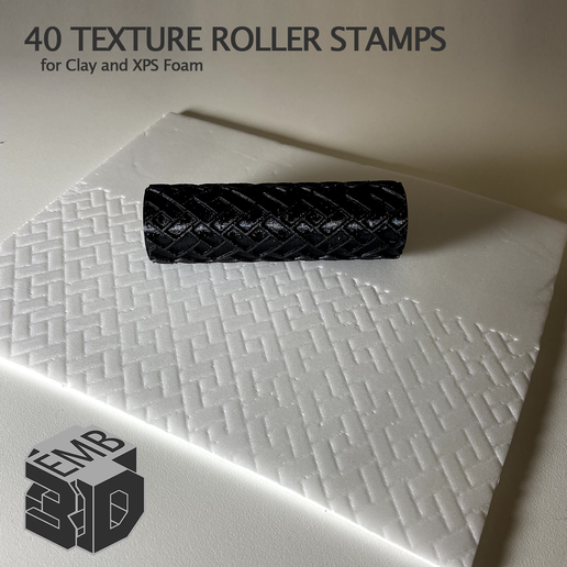 🔧 40 Clay and XPS Foam Texture Roller Stamp・ STL File for ・Cults