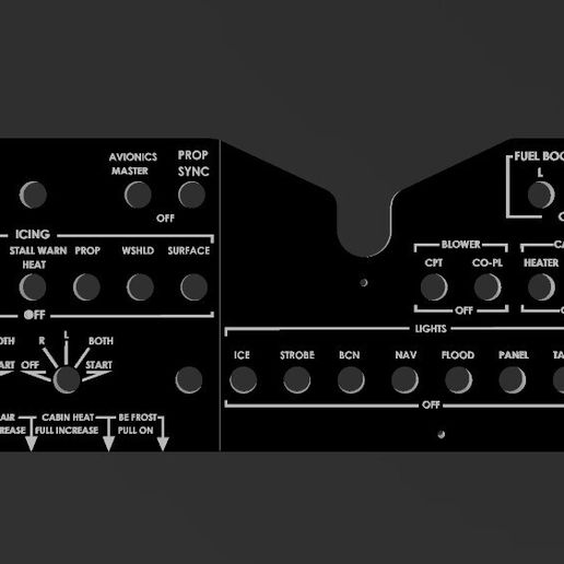 🎛️ Switch panel Baron B58・ STL File for 3D printing and CNC machining ...