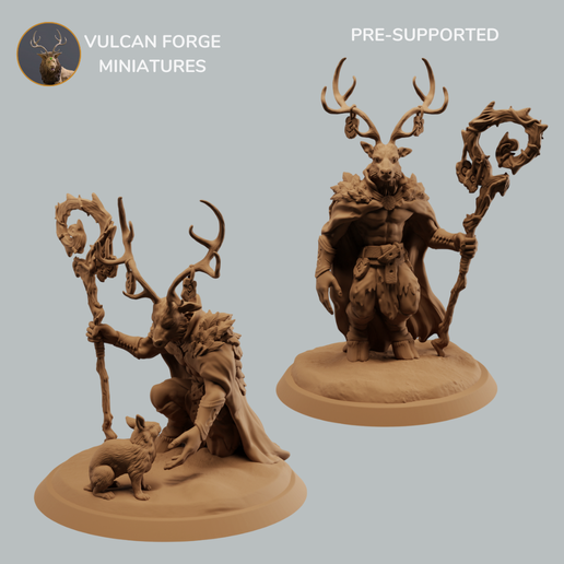 3D file Deerfolk deer cervan druid bundle - pre supported 🦌 ・3D printer ...