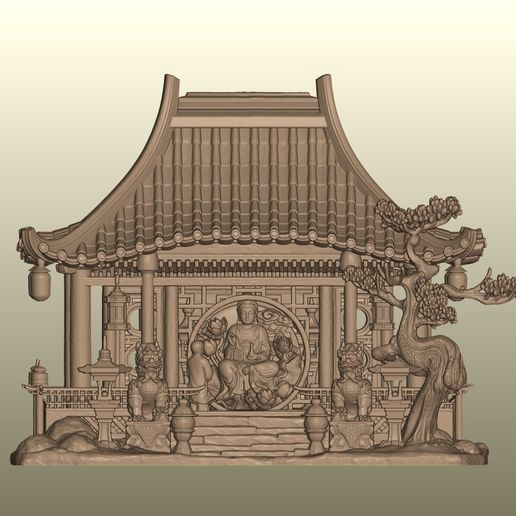 buddhist temple drawing