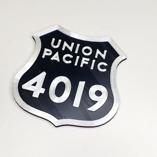 🚂 UNION PACIFIC 4019 BIGBOY LOCOMOTIVE NUMBER PLATE・ STL File for ・Cults