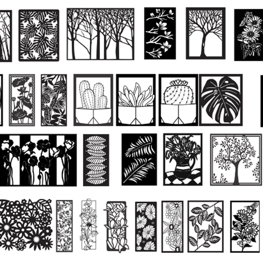 💐 Pack Vectores Corte Laser - Cnc - Impresion 3d - 210 Cuadros Deco ...