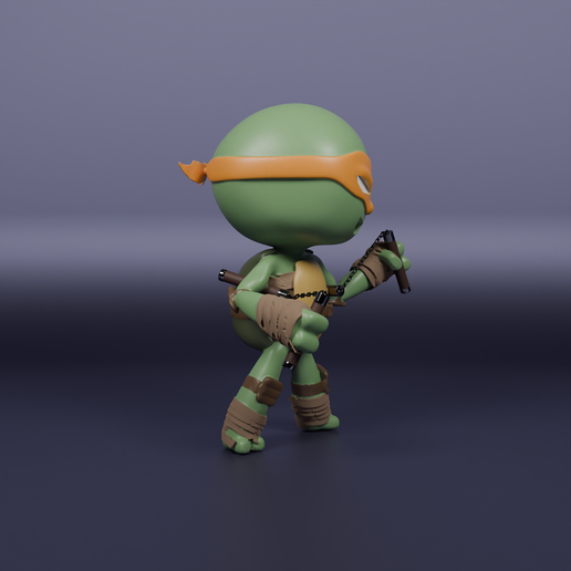 STL file CHIBI FANART - TMNT - MICHELANGELO 🐱 ・3D print model to ...