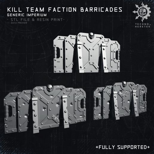 🛰 Imperium Faction Barricade for Kill team・ 3D File for 3D printing・Cults
