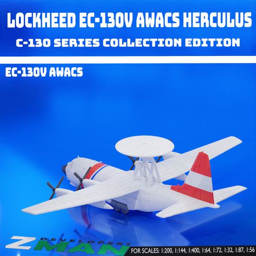 🛩️ LOCKHEED EC-130V HERCULUS V7 (2 IN 1) (AWECS)・ STL File for 3D ...