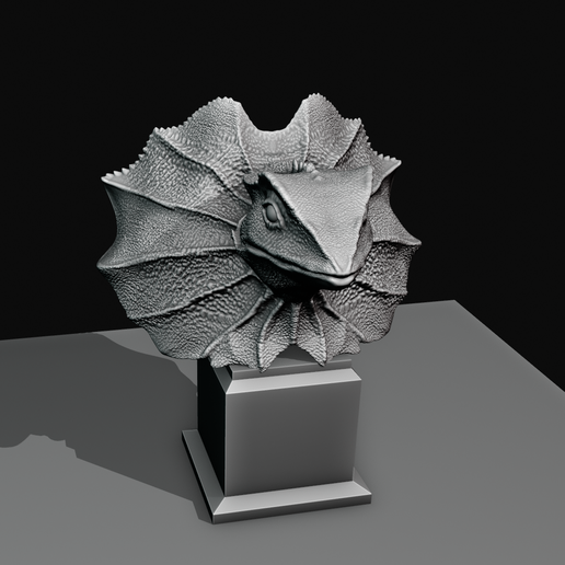 🦎 frilled necked lizard head bust stl・Archivo STL para Impresión 3D・Cults