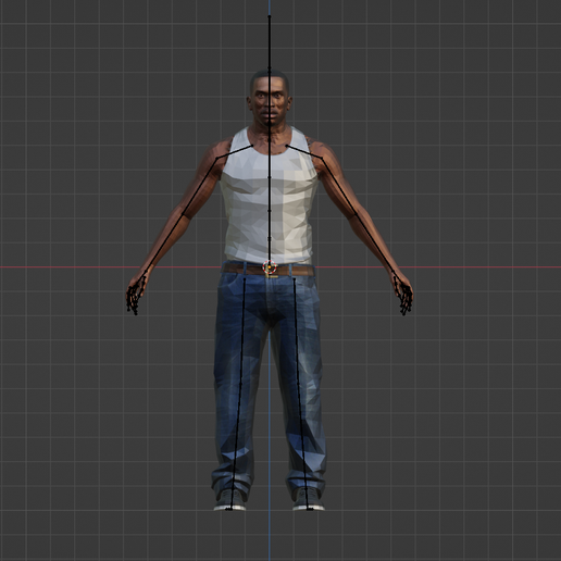 🎲 GTA CJ Low-Poly Rigged・Free STL File for 3D printing・Cults